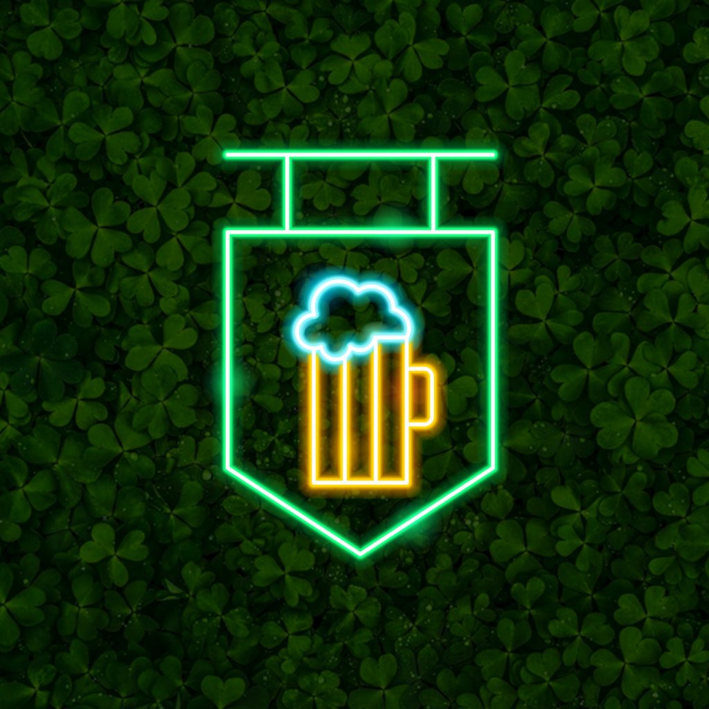 St. Patrick's Day Beer Flag Neon Sign | Liuyang Lamps